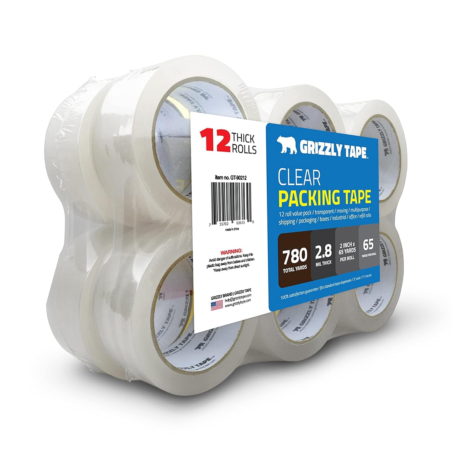 Clear Packing Tape Refill Rolls for Shipping, Moving, Packaging - True ...