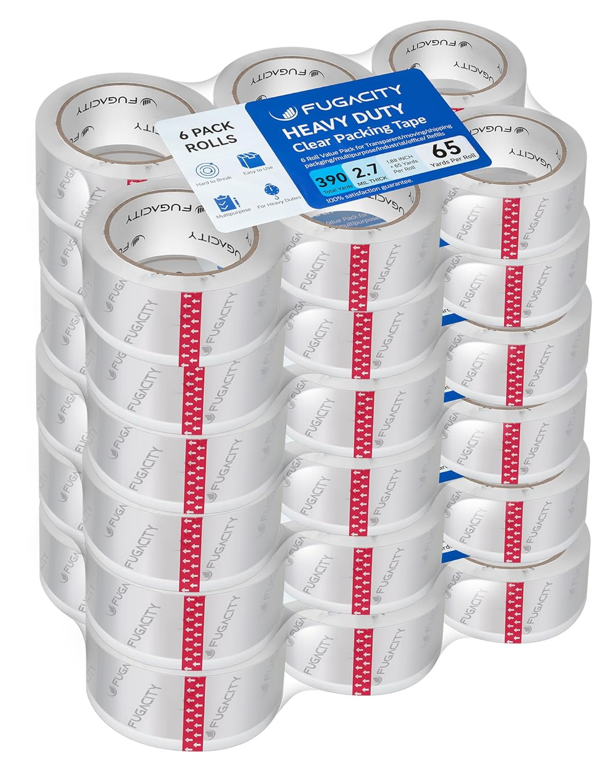 Clear Packing Tape Refills (36 Rolls),Heavy Duty Packaging for Moving ...