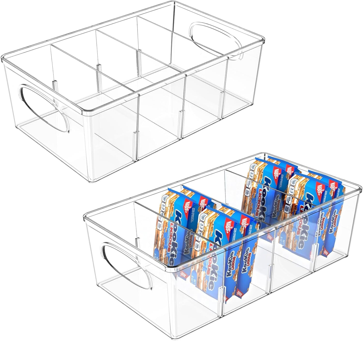 Clear Pantry Organization and Storage Bins 2 Pack Plastic Refrigerator ... Clear Pantry Organization and Storage Bins 2 Pack Plastic Refrigerator ...