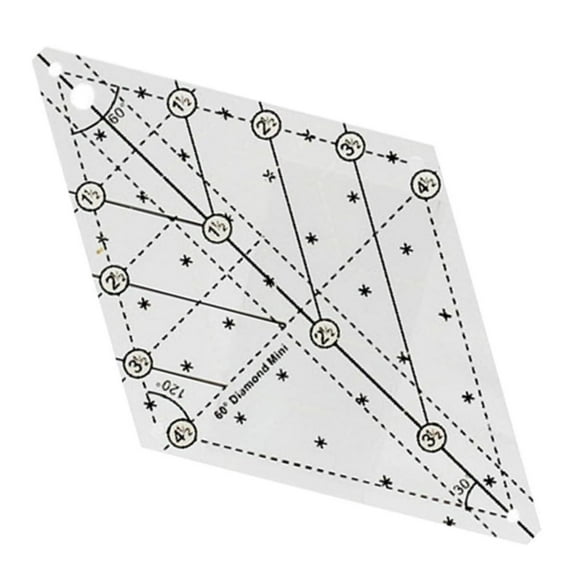 Clear Patchwork Ruler 60 Degree Quilting Template Sewing Ruler ...