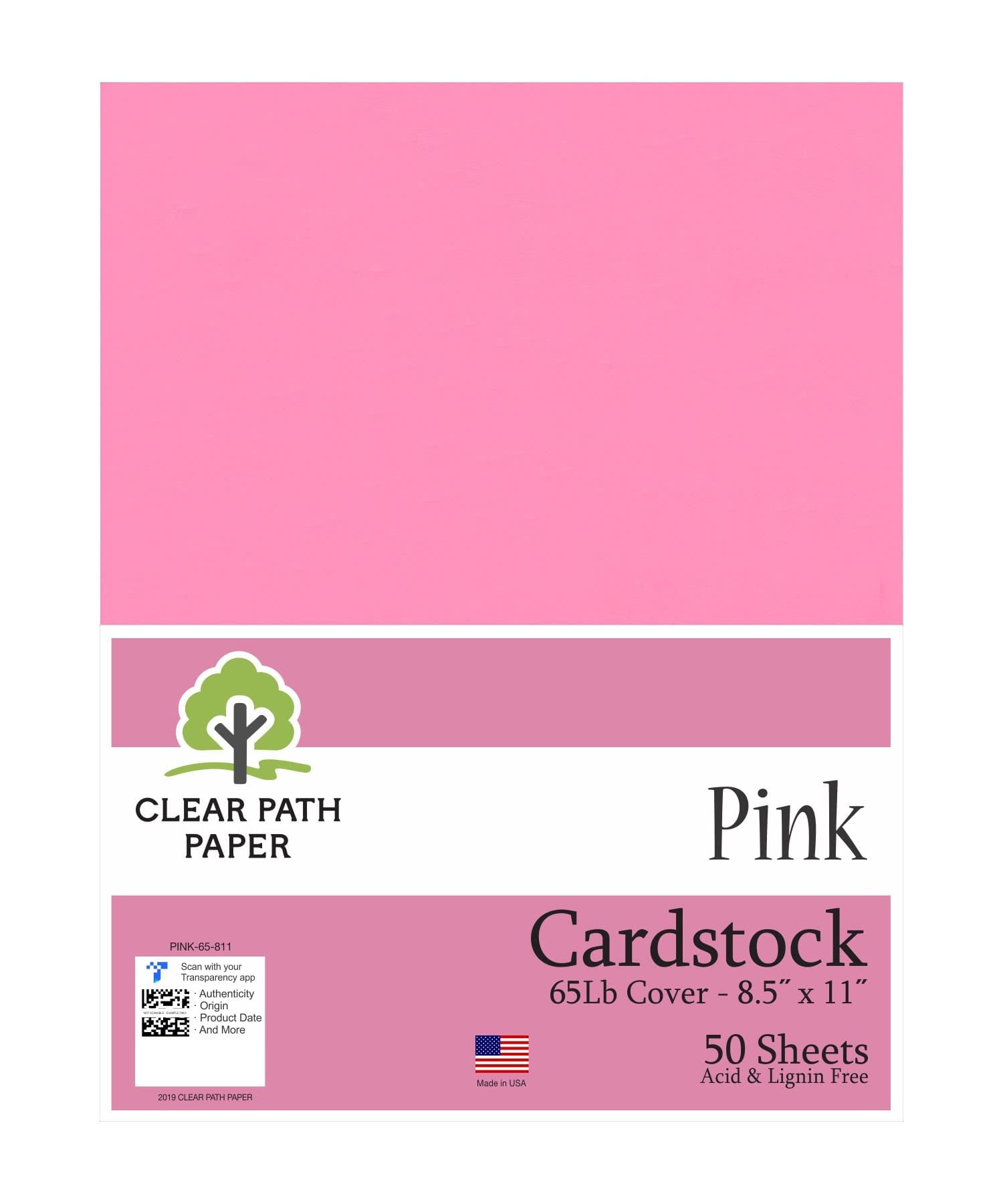 Clear Path Paper - Pink Cardstock BSL1 - 8.5 x 11 inch - 65Lb Cover ...