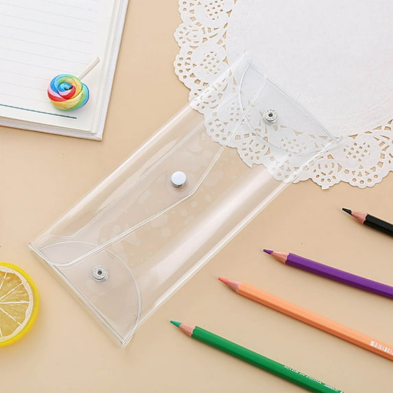 Clear Pencil Boxes Transparent Pencil Bag Large Capacity Zipper Storage ...