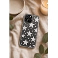 Clear Phone Case White Star Pattern, Modern Minimal Design, Slim ...
