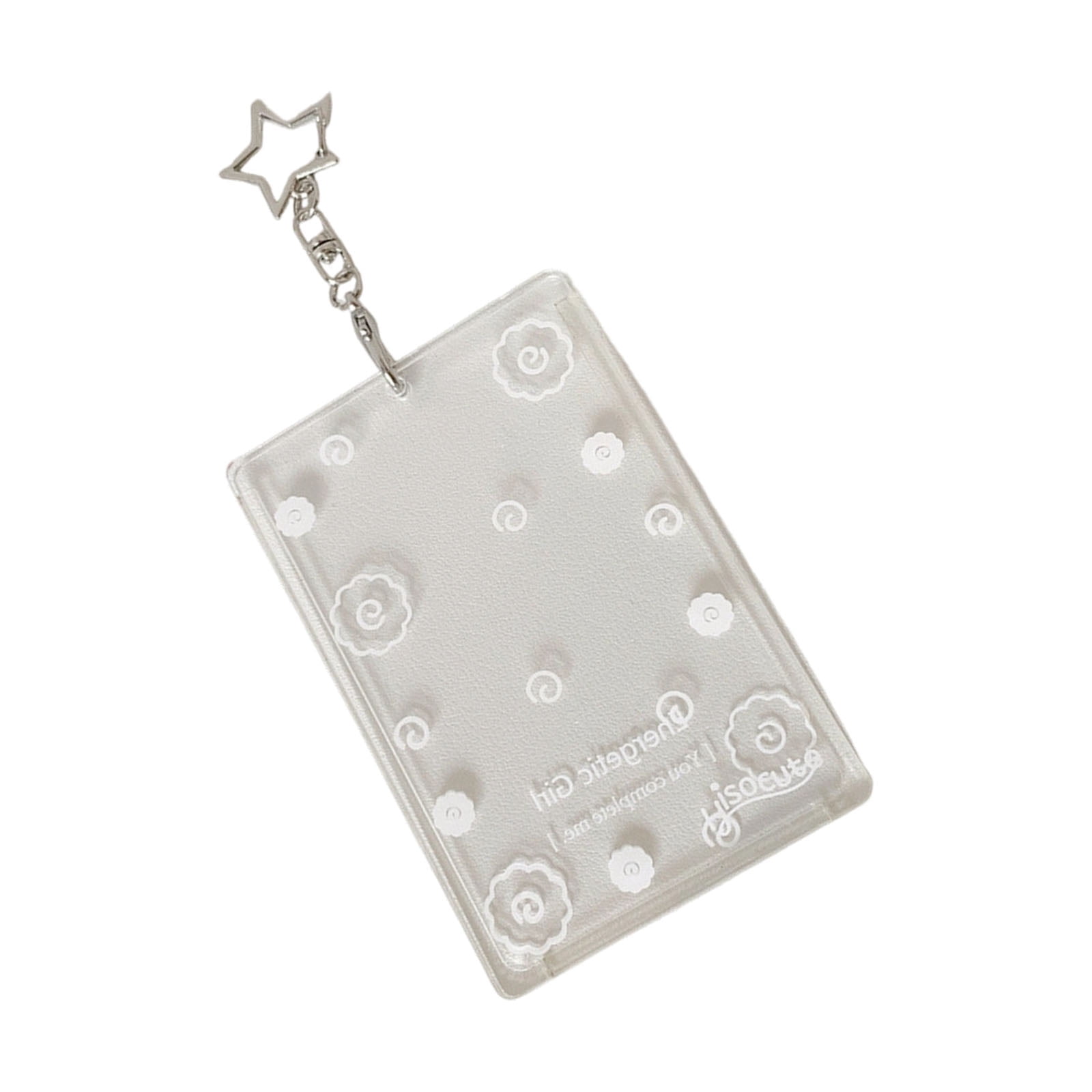 Clear Photo Protectors 3Inch Acrylic Card Case with Keychain Charm ...