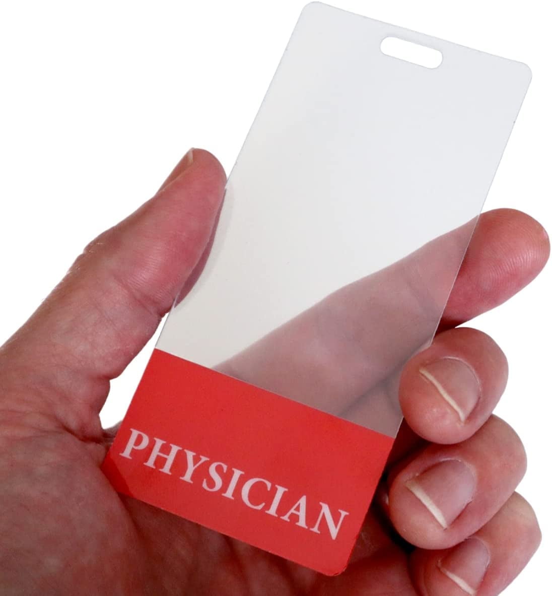 Clear Physician Badge Buddy Vertical - Hospital & Nurse ID Backer Cards ...