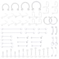 Clear Piercing Retainers Bioflex Plastic Jewelry for Nipple Tongue Nose ...