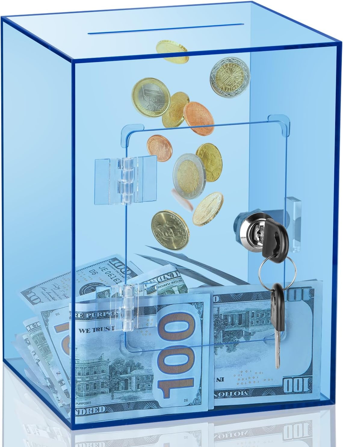 Clear Piggy Bank for Adults Kids, Large Acrylic Piggy Bank Money Saving ...