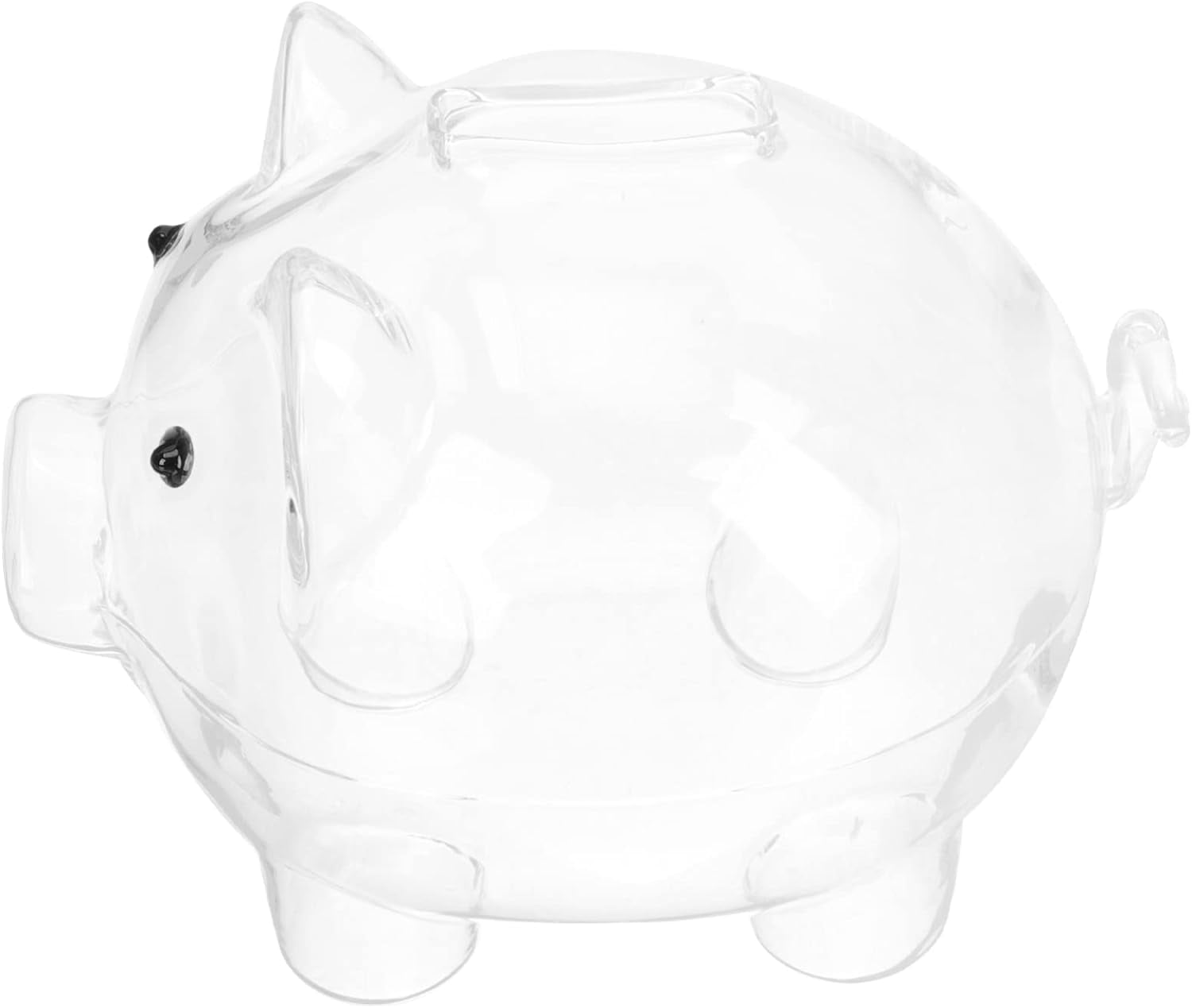 Clear Piggy Bank Glass Animal Pig Money Bank Coin Box Money Saving Jar ...