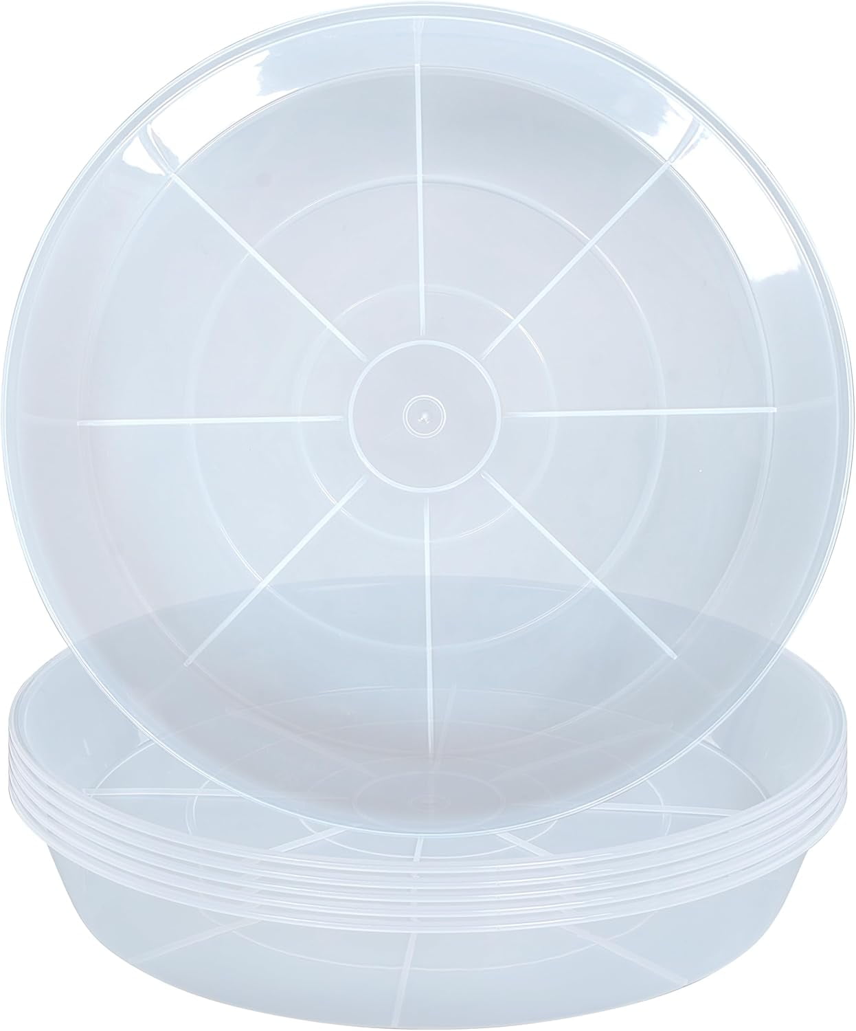 Clear Plant Saucer 6 Pack 4 6 7 8 10 12 14 16 inch, Heavy Duty Plastic ...