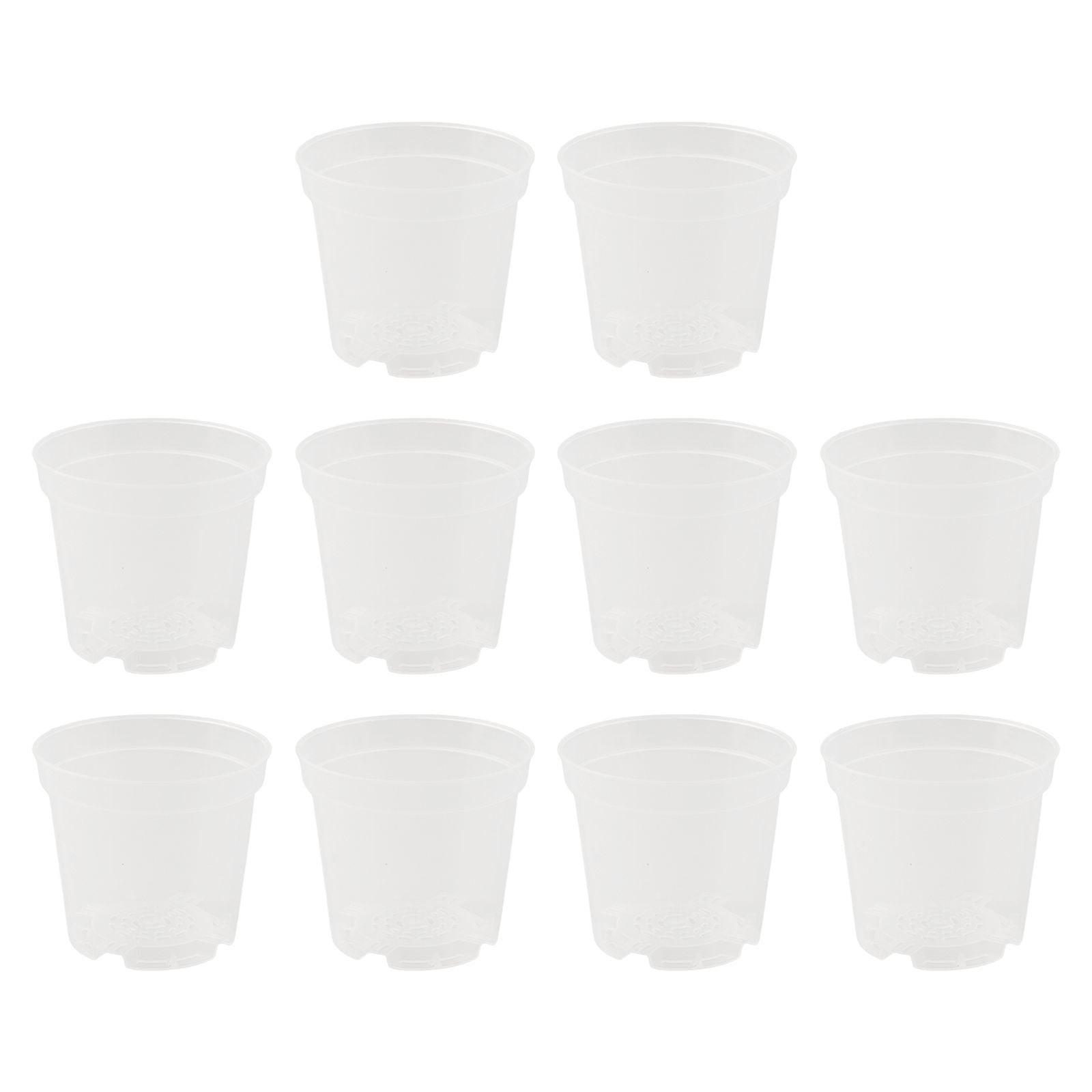 Clear Planting Pots Set of 10 with Drainage Holes for Small to Medium ...