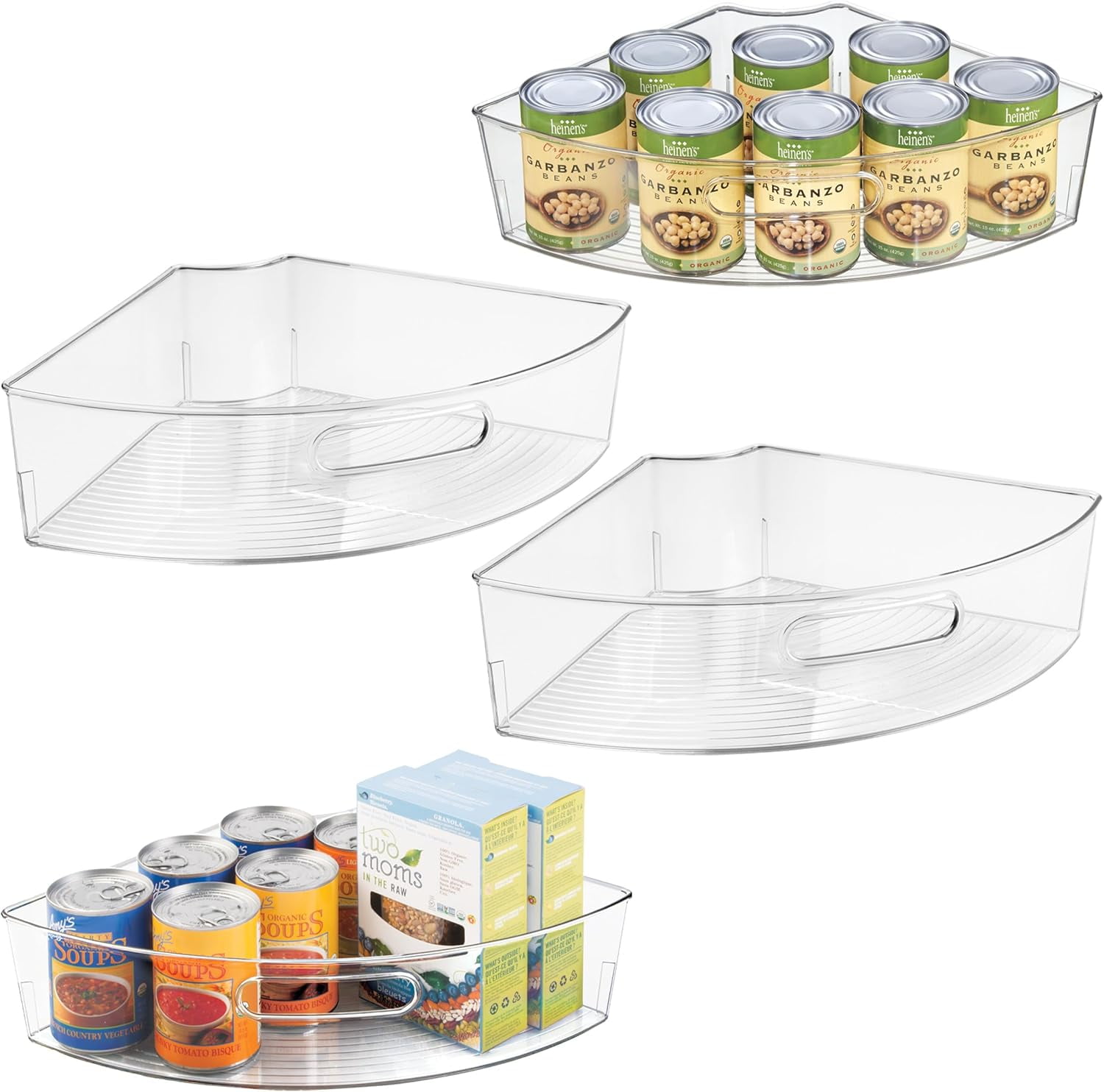 Clear Plastic 1/4 Wedge Bin for Corner Lazy Susan Cabinet, Kitchen ...