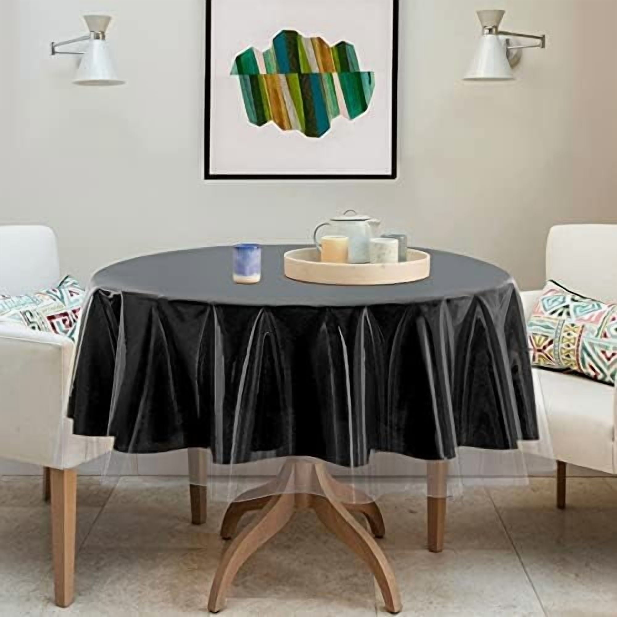 Clear Plastic 100% Waterproof Round Tablecloth - 60 Inch - Vinyl PVC ...