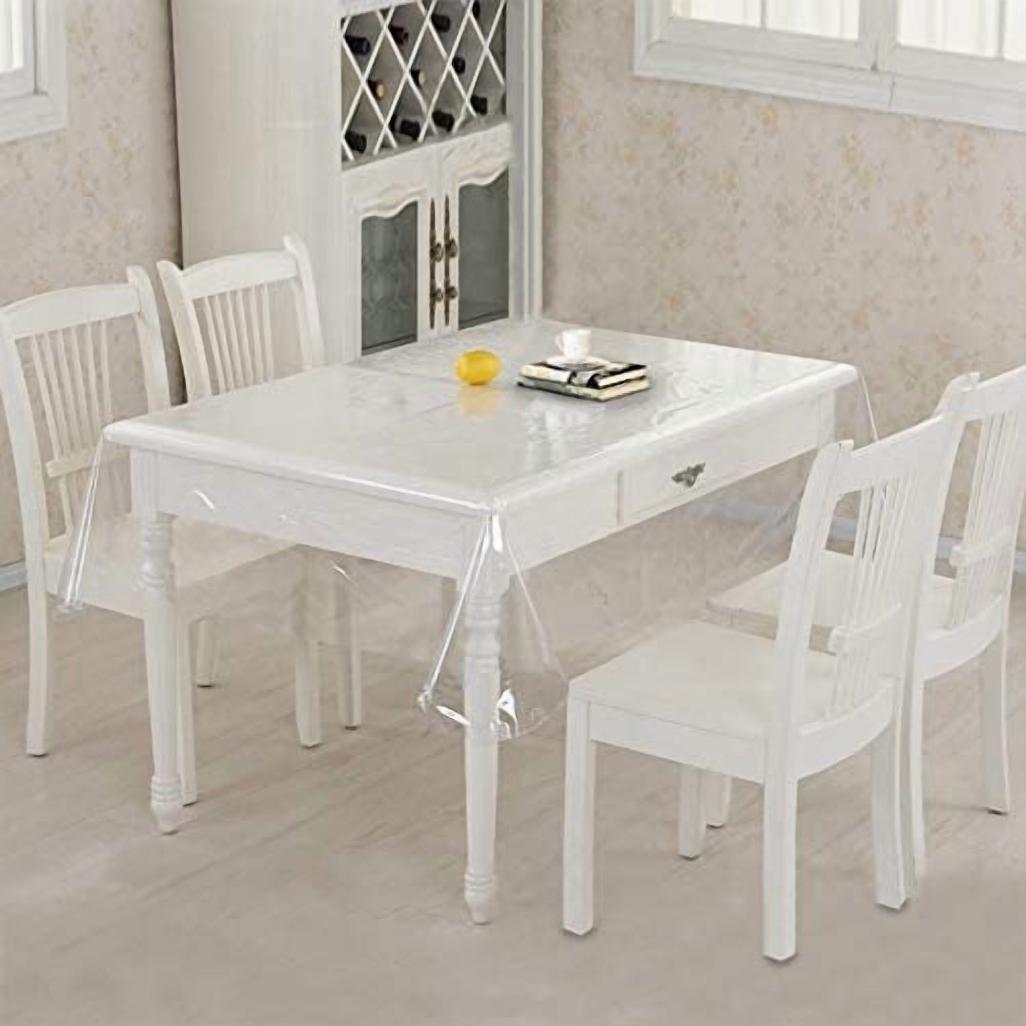 Clear Plastic 100% Waterproof Tablecloth - 60 x 120 Inch - Vinyl PVC ...