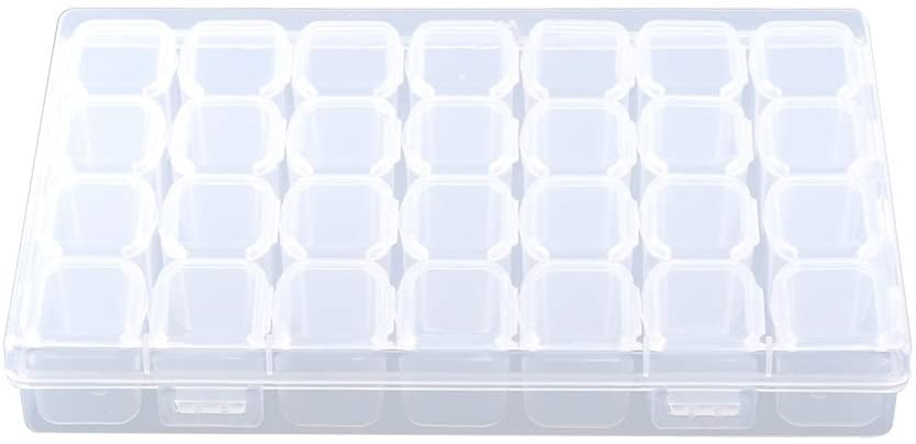 Clear Plastic 28 Slots Adjustable Pastillero Bead Storage Boxes with ...