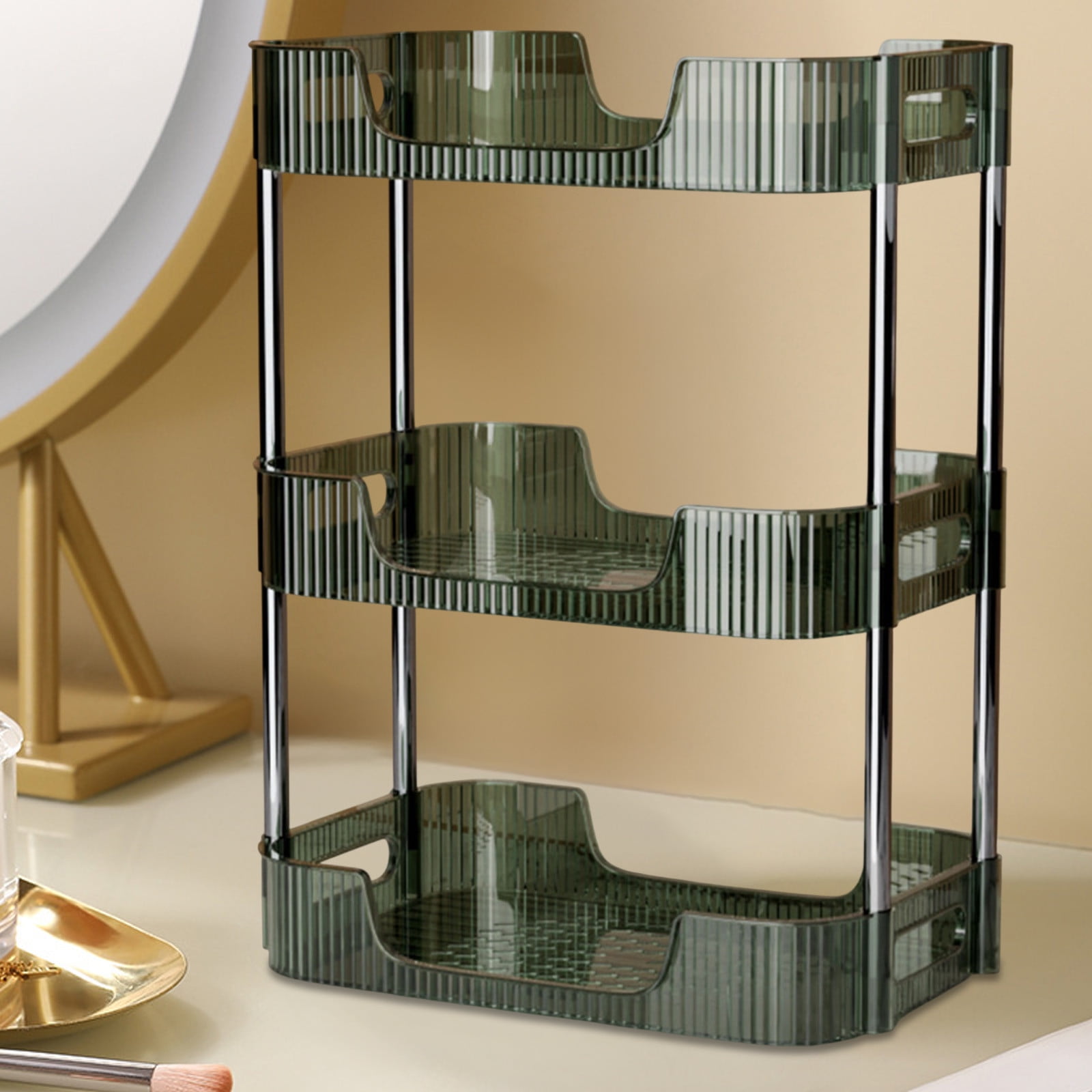Clear Plastic 3-Tier Cosmetic Organizer for Vanity, Bathroom or Desktop ...