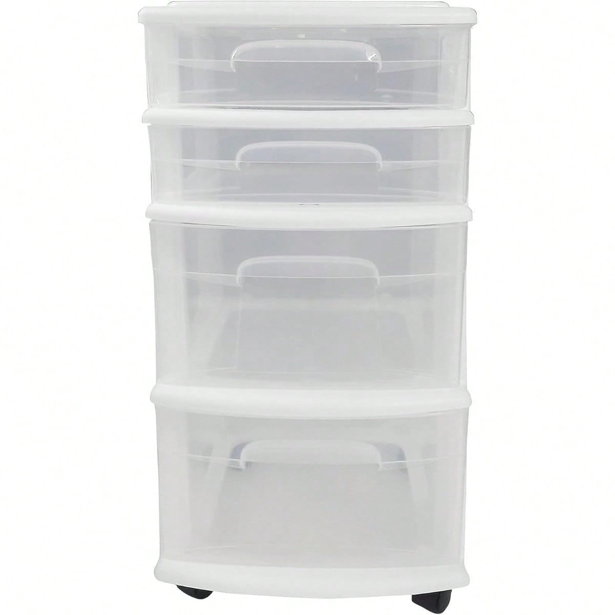 Clear Plastic 4 Drawer Medium Home Organization Storage Container Tower ...