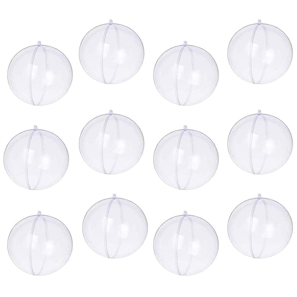 Clear Plastic Acrylic Fillable Transparent Ball Ornament Bauble Sphere ...