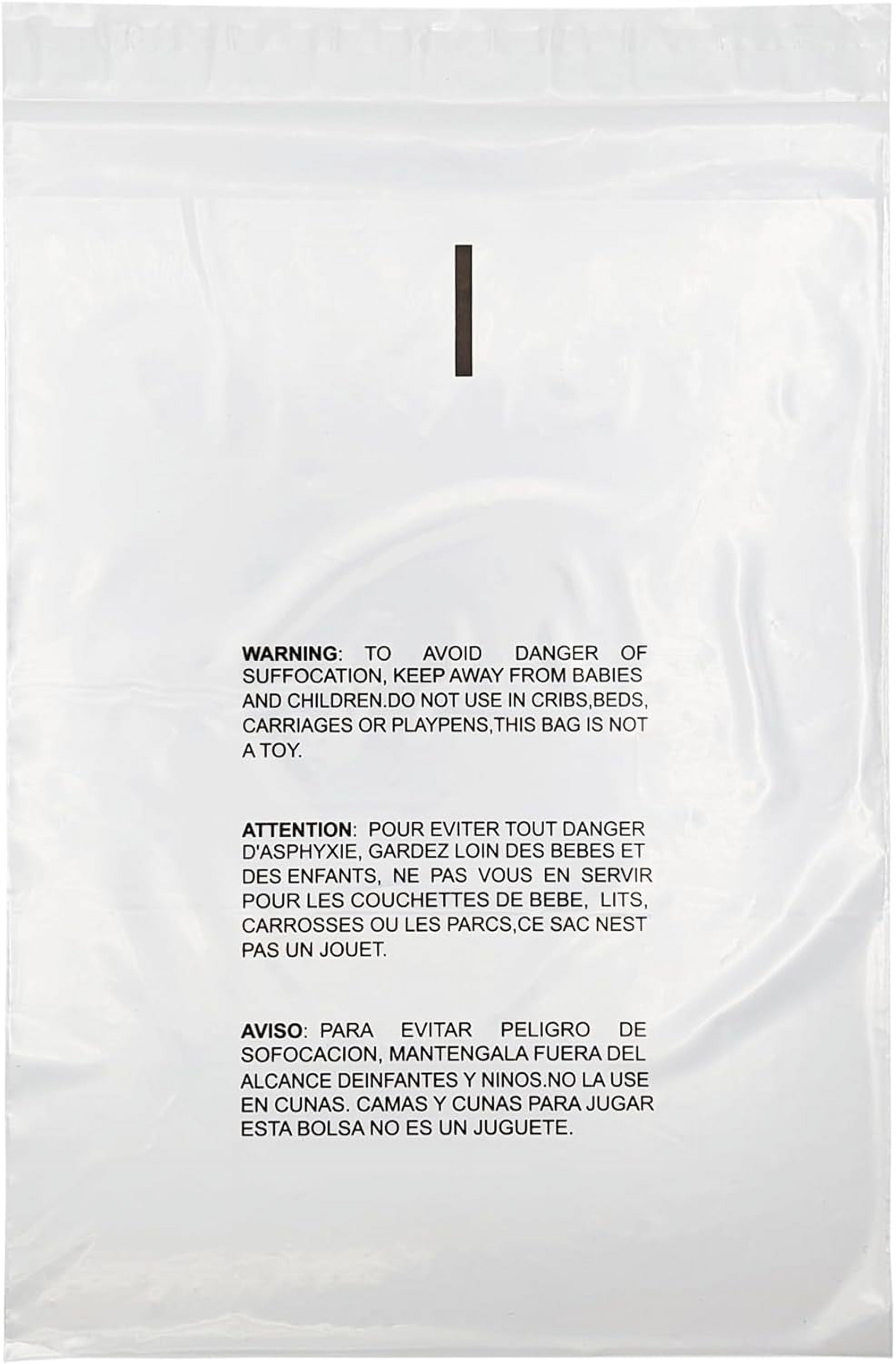 Clear Plastic Bag, Resealable Suffocation Warning Poly Bags, 5x7 Inch ...