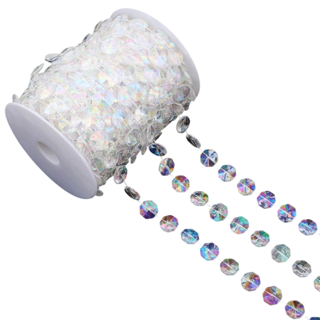Clear Plastic Bead Chain For Jewelry Making Multipurpose Bead String ...