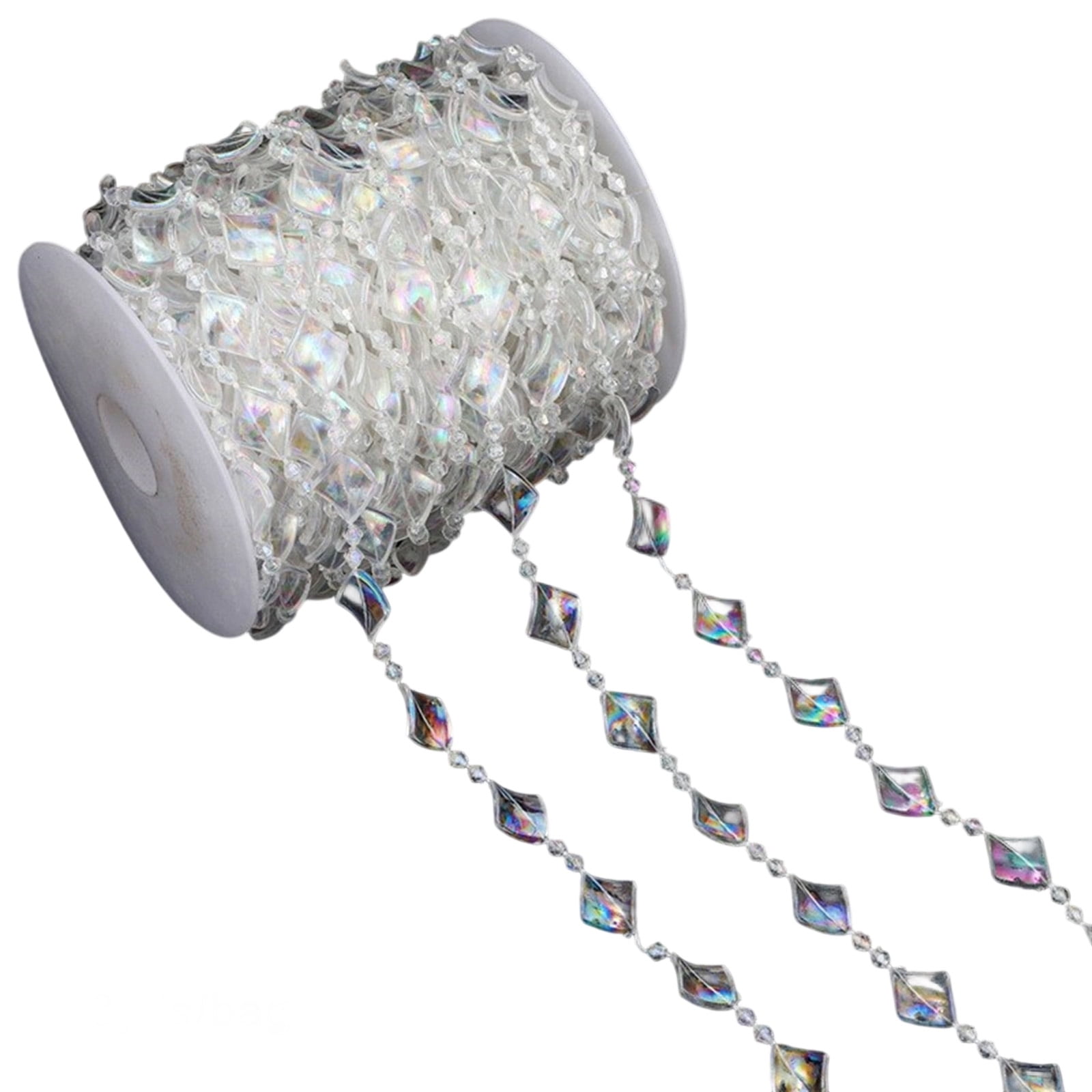 Clear Plastic Bead Chain For Jewelry Making Multipurpose Beads String ...