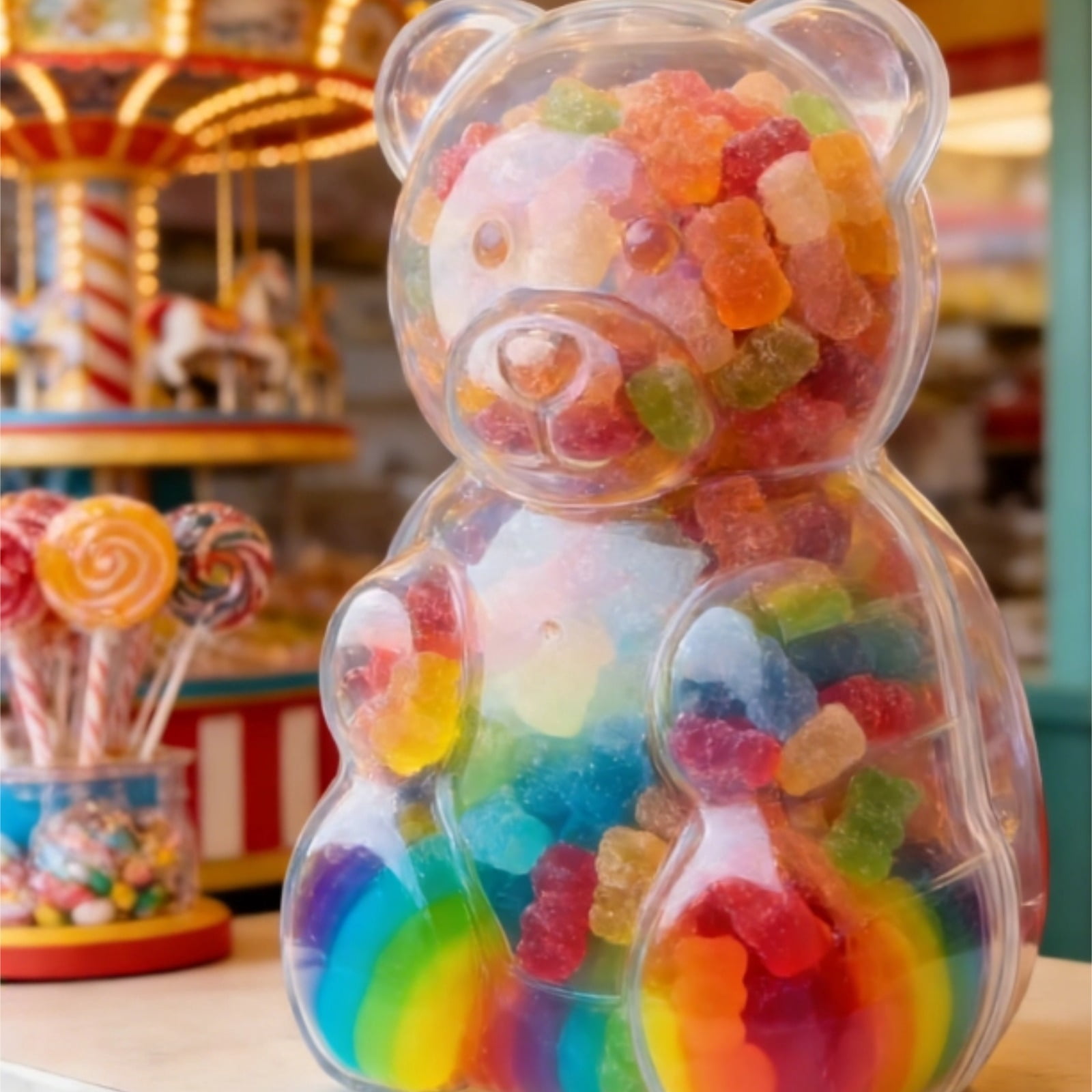 Clear Plastic Bear Candy Boxes, Small Fillable Bear Shape Containers ...