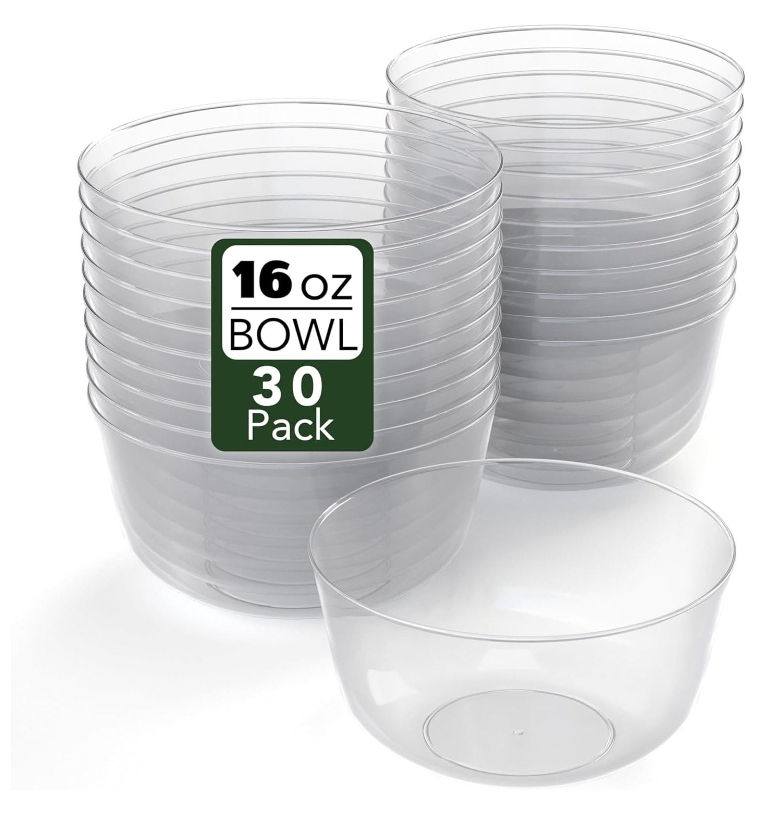 Clear Plastic Bowls Disposable - 16 Oz Plastic Bowl 30 Count ...