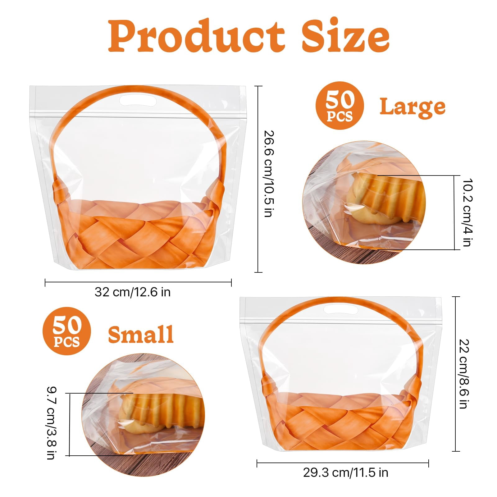 Clear Plastic Bread Bags with Zipper Handles 90 Pack Large Small Toast ...