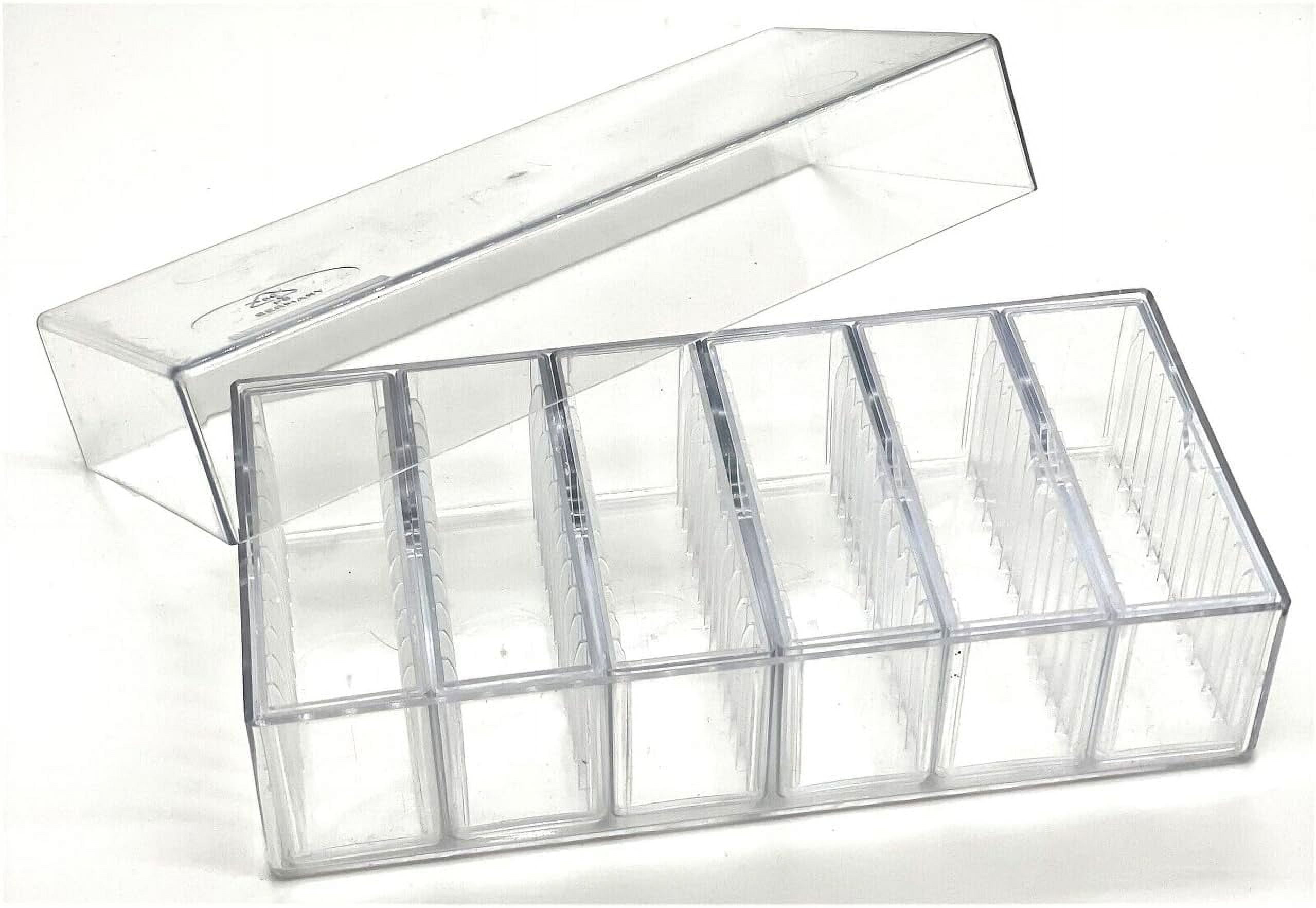 Clear Plastic Bur Box Holder Organizer with 6 Compartments Holds 72 ...