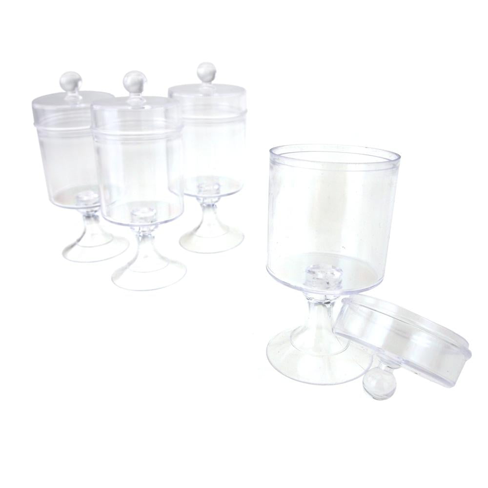 Durable Mini Candy Jar with Lids, Clear Plastic Party Favor & Gift ...