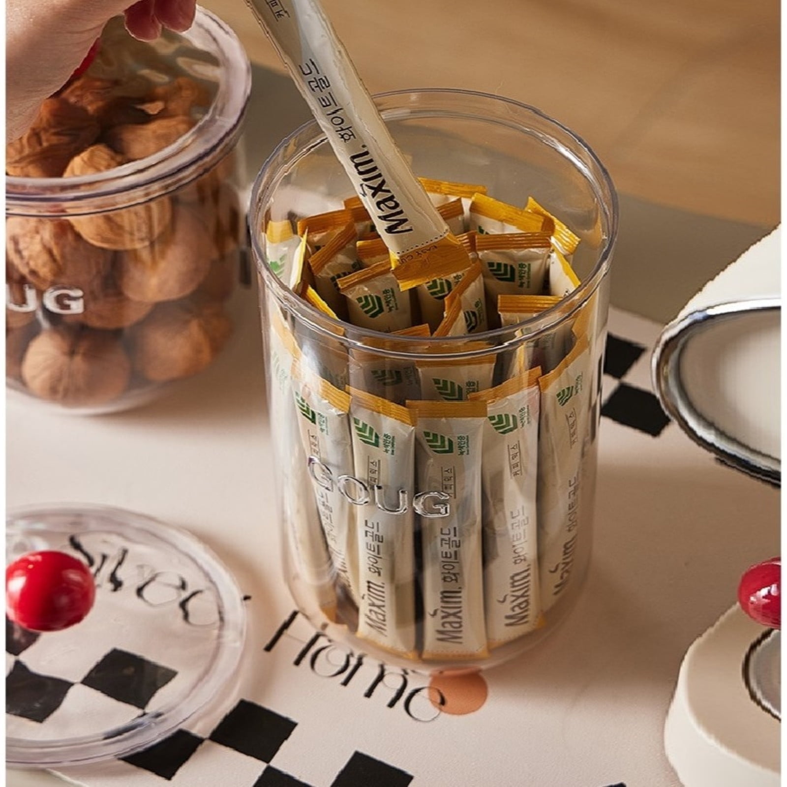 Clear Plastic Candy Jar with Lid, Plastic Cookies Storage Jar, Plastic ...