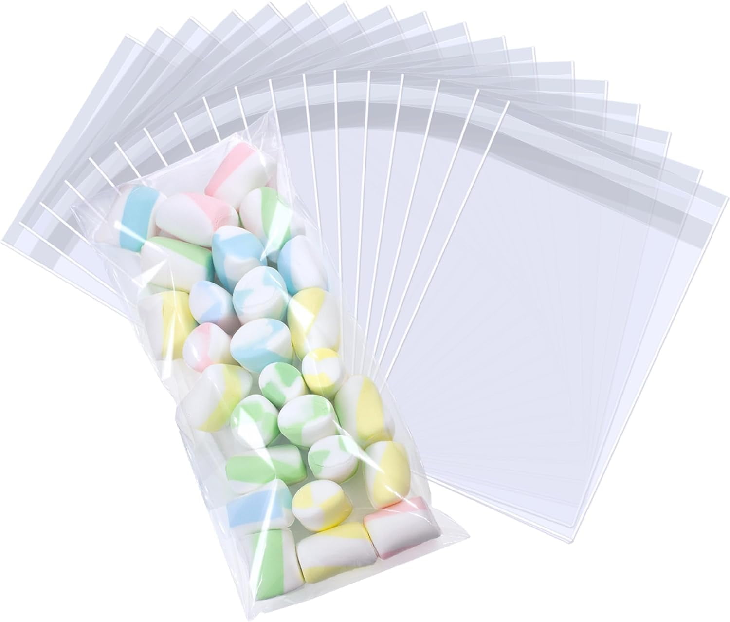 Clear Plastic Cellophane Gift Wrap Bags, Small Self Sealing Cookie Bags ...