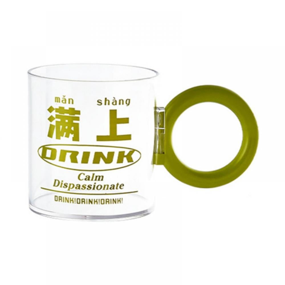 Clear Plastic Coffee Mug,12 oz Large Plastic Mug with Colorful Handle ...