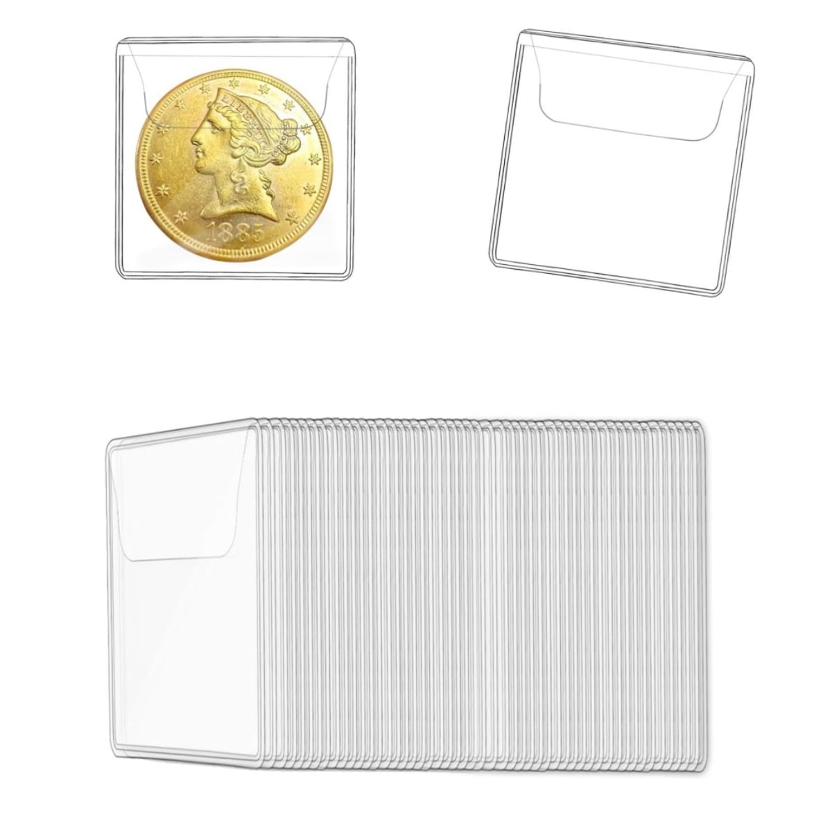 Clear Plastic Coin Pocket Holders,TGY Small Pouches for Coin Storage,2. ...