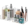 Clear Plastic Countertop Makeup Organizer, 2-Pieces Vertical Storage ...