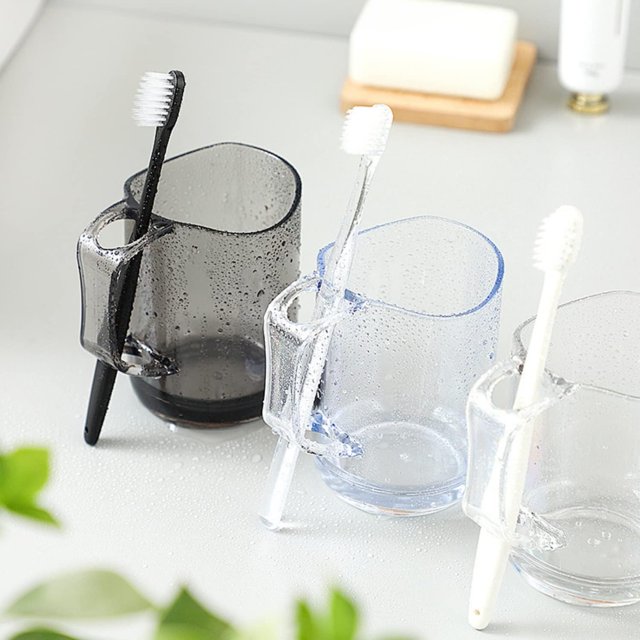 Clear Plastic Cup With Handle, Multi-Purpose Toothbrush Cup Toothbrush ...