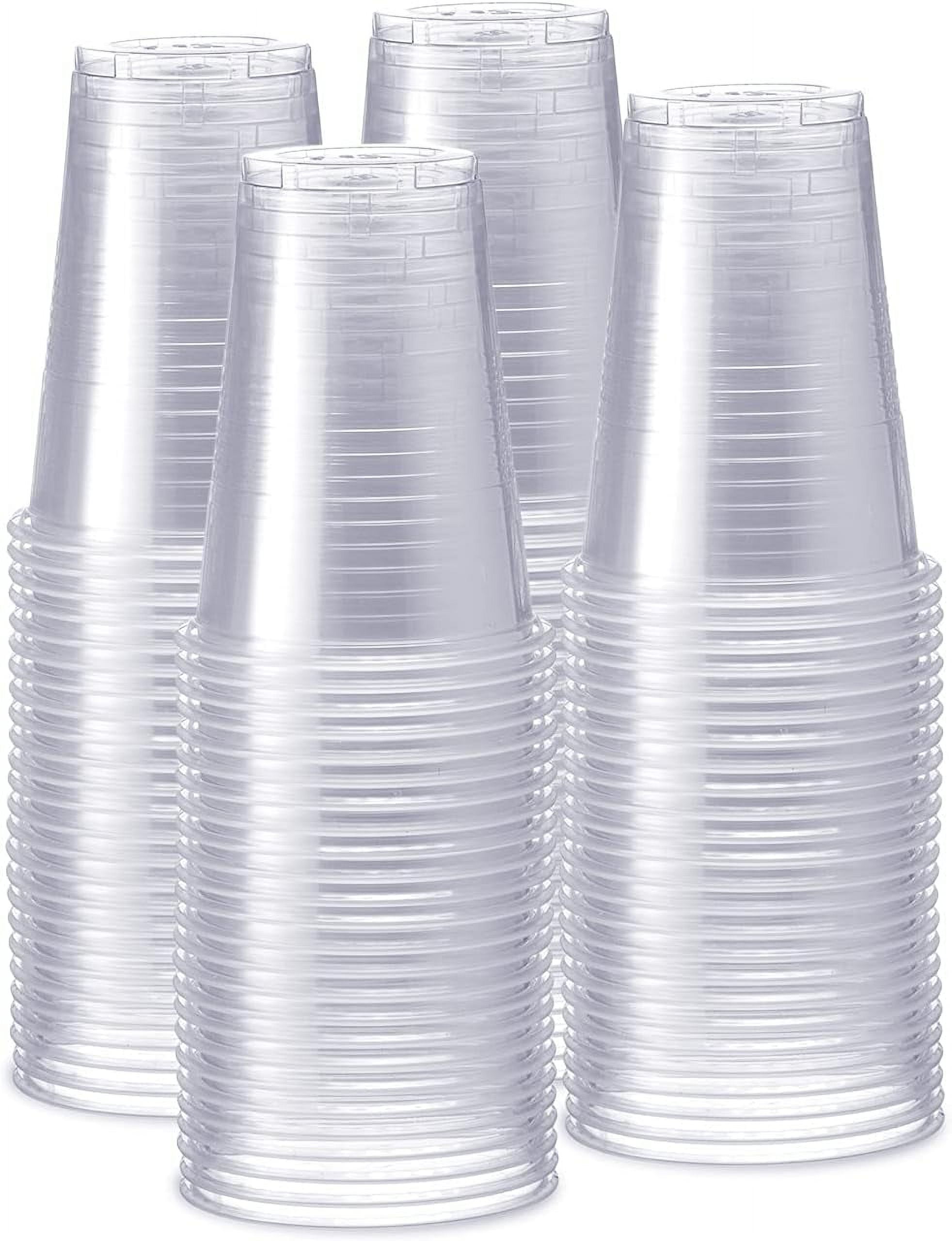 Clear Plastic Cups [12 oz - 240 Count] Disposable Cold Drinking Cups ...