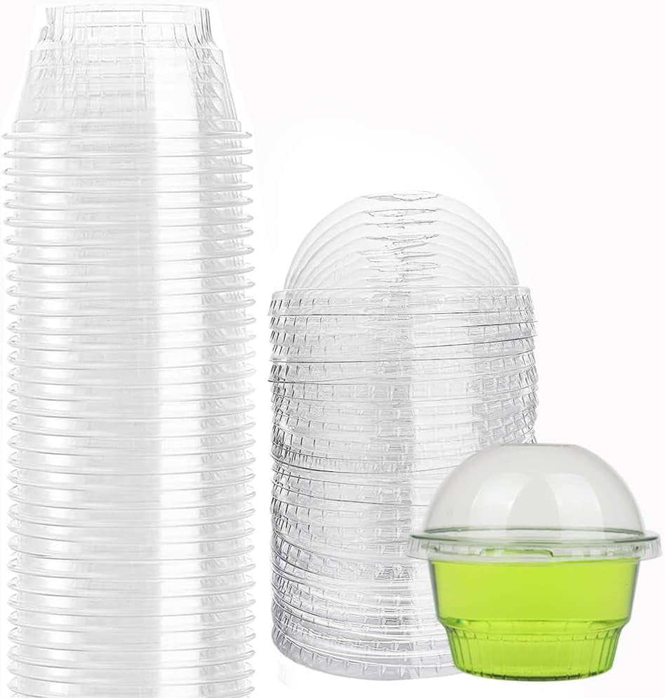 Clear Plastic Cups - 8oz 50 Cups And Lids Dessert Cups With Lids ...