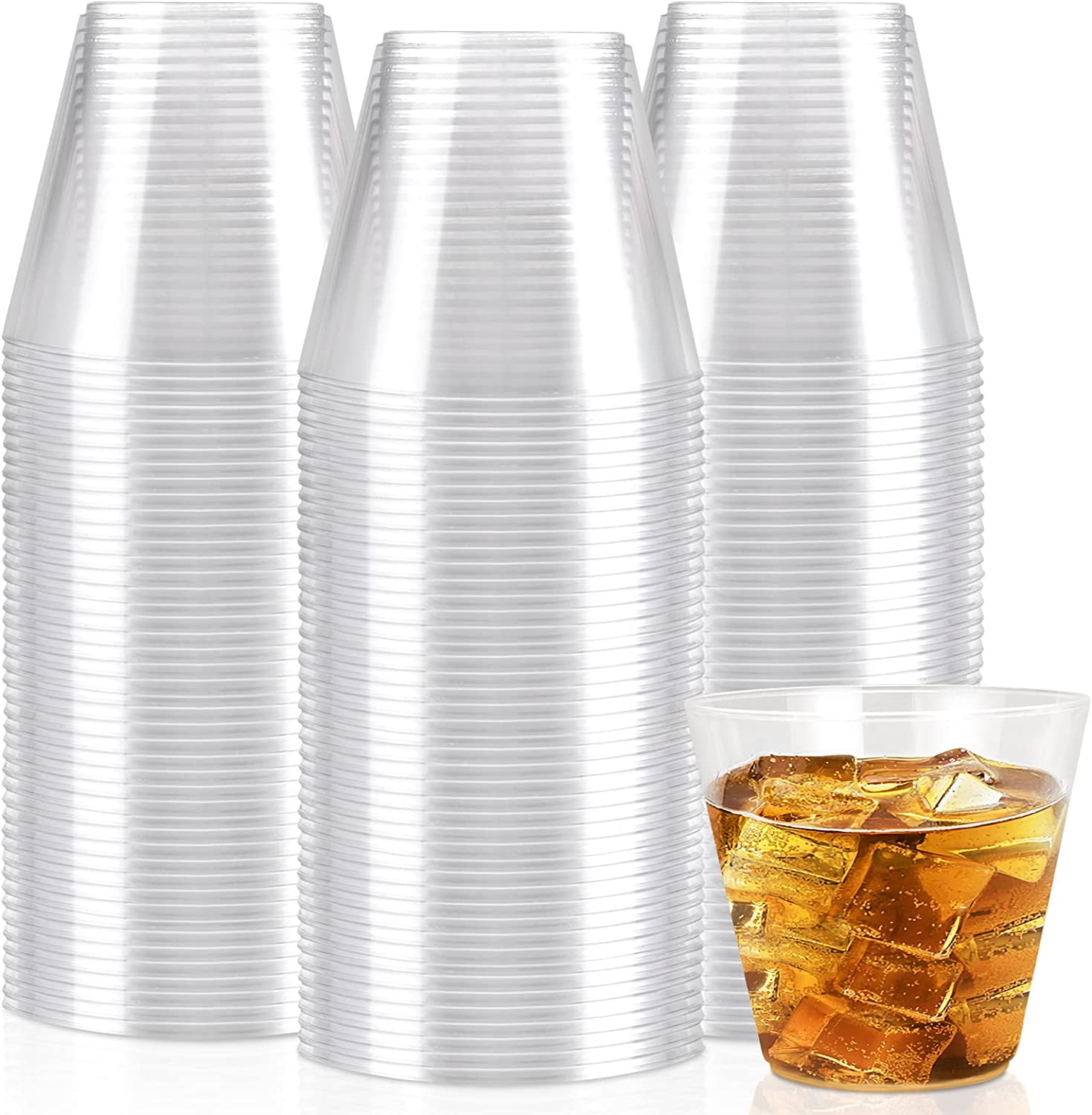 Clear Plastic Cups Clear Disposable Cups 9 Oz 100 Pack Plastic Cups ...