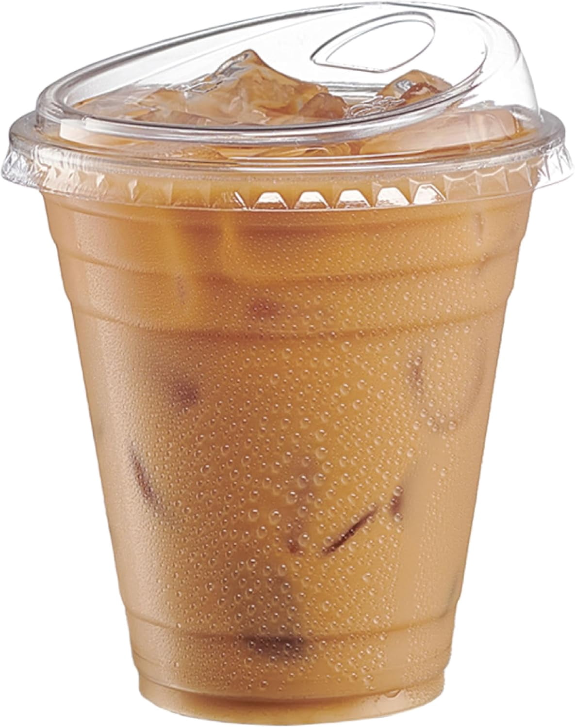 Clear Plastic Cups with Lids Disposable Iced Coffee Drink Cups with ...