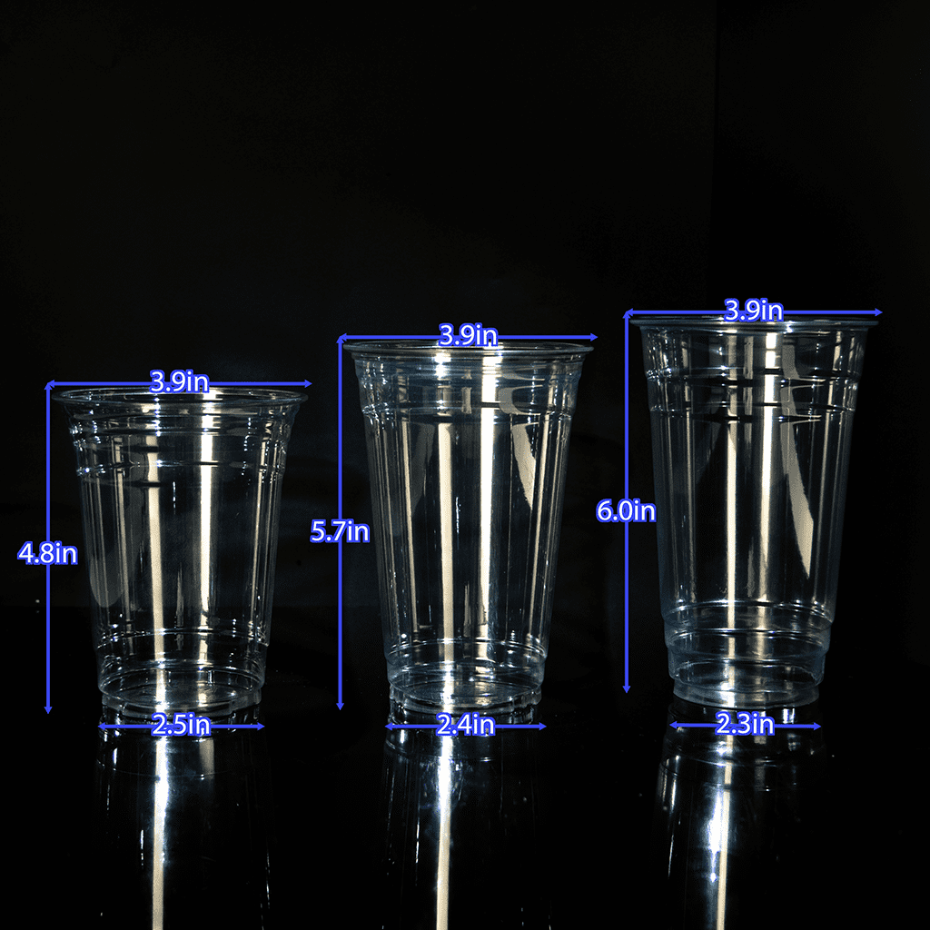 Clear Plastic Cups with Lids and Straws, 16/20/24 oz, 100 count / 80 ...