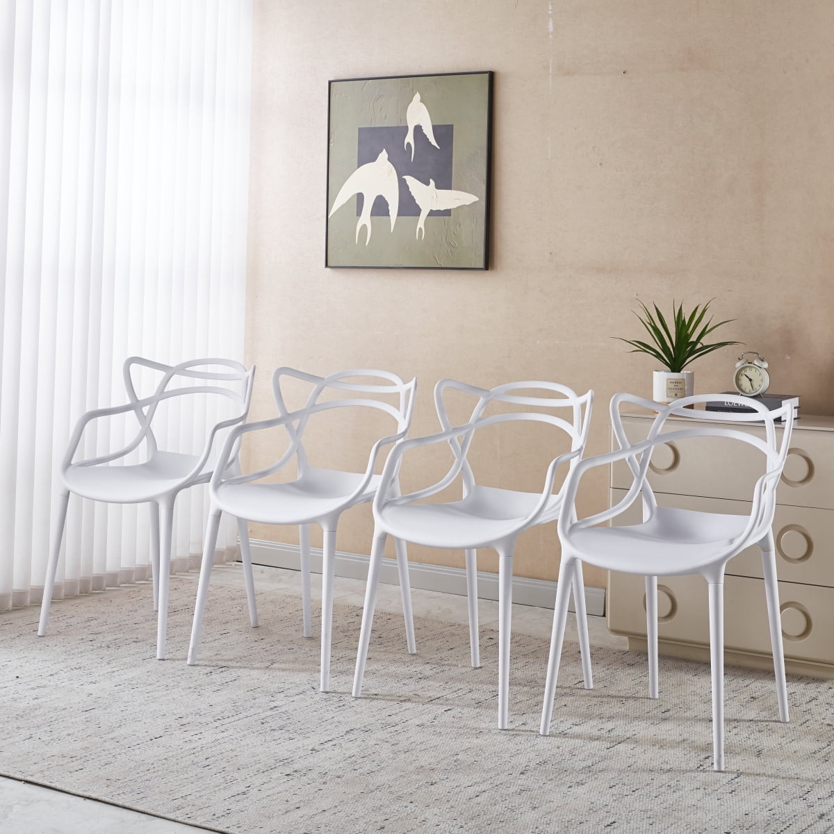 Clear Plastic Dining Chair with Metal Legs, Modern Transparent Accent ...