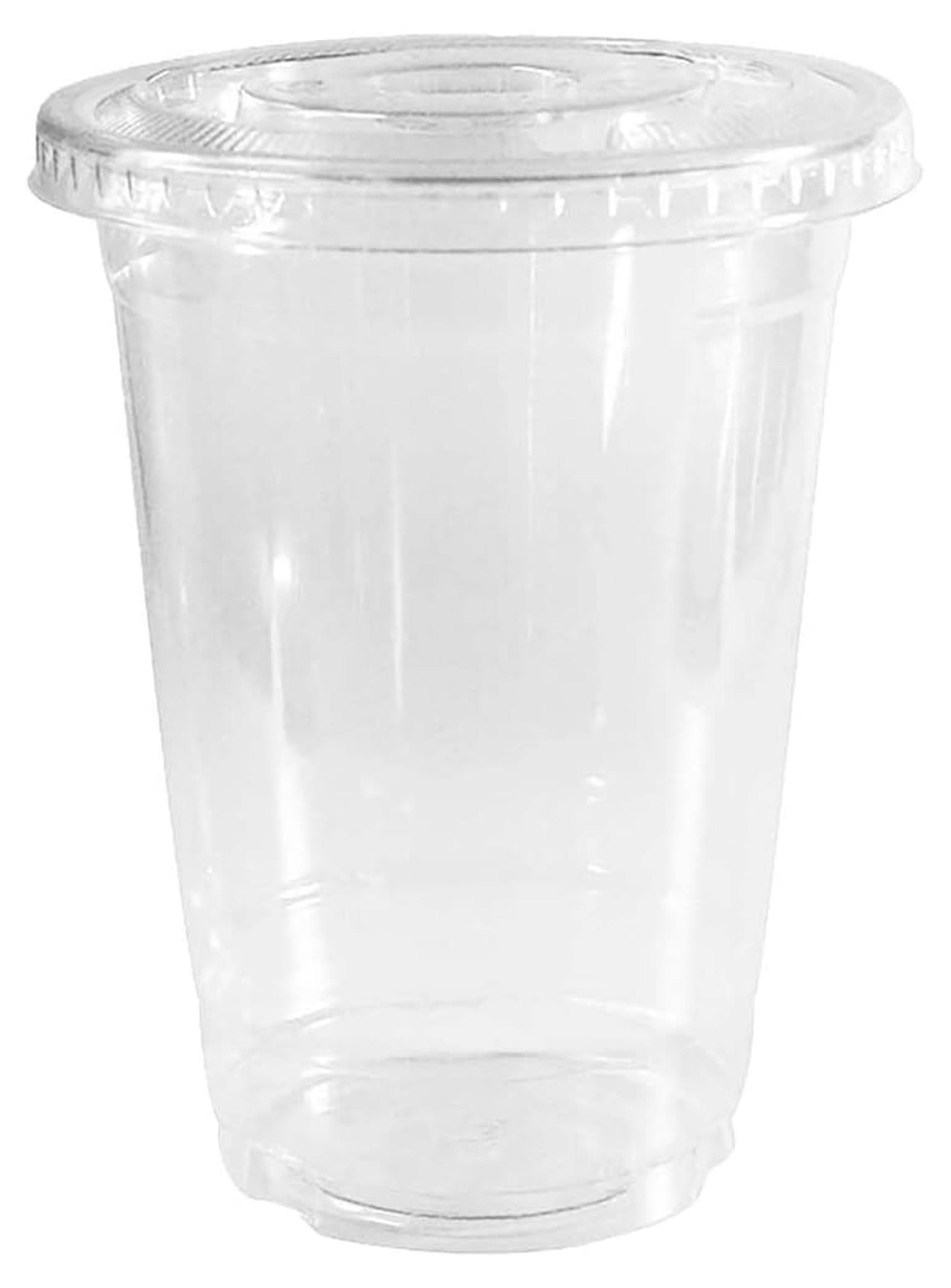 Clear Plastic Disposable Cups With Lids | 14 oz Cups, 100 Pack | PET ...