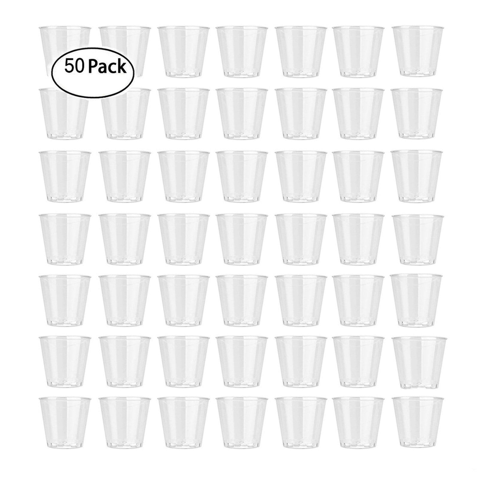 Clear Plastic Disposable Party Shot Glasses Jelly Cups Tumblers ...