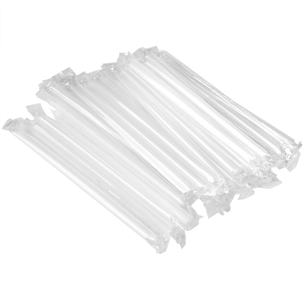 Clear Plastic Disposable Sipper Straws Extra Wide Straws for Milk Tea ...