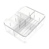 Clear Plastic Divided Storage Container with Lid for Snacks, Fruits ...