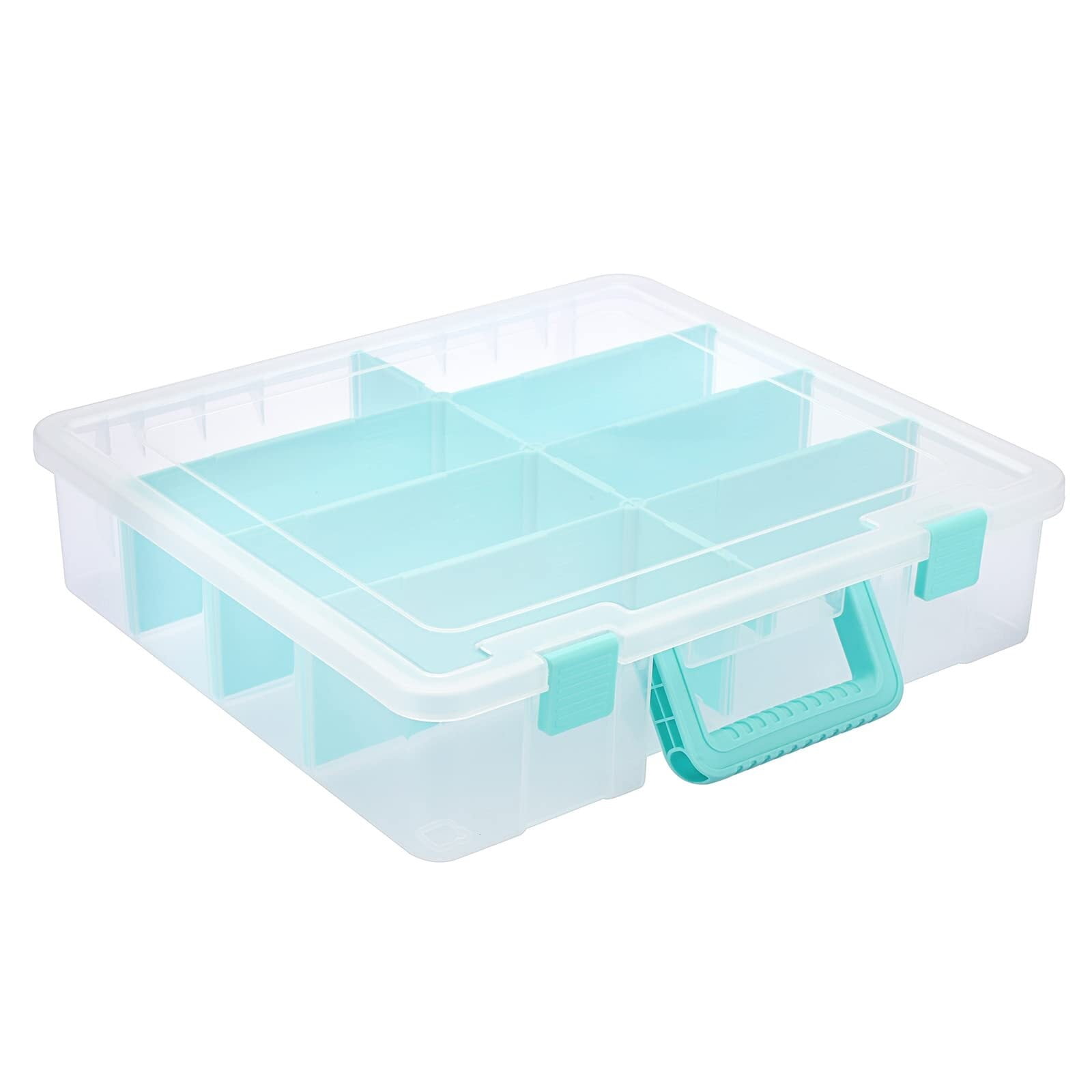Clear Plastic Dividing Storage Box with 4 Compartments Adjustable ...