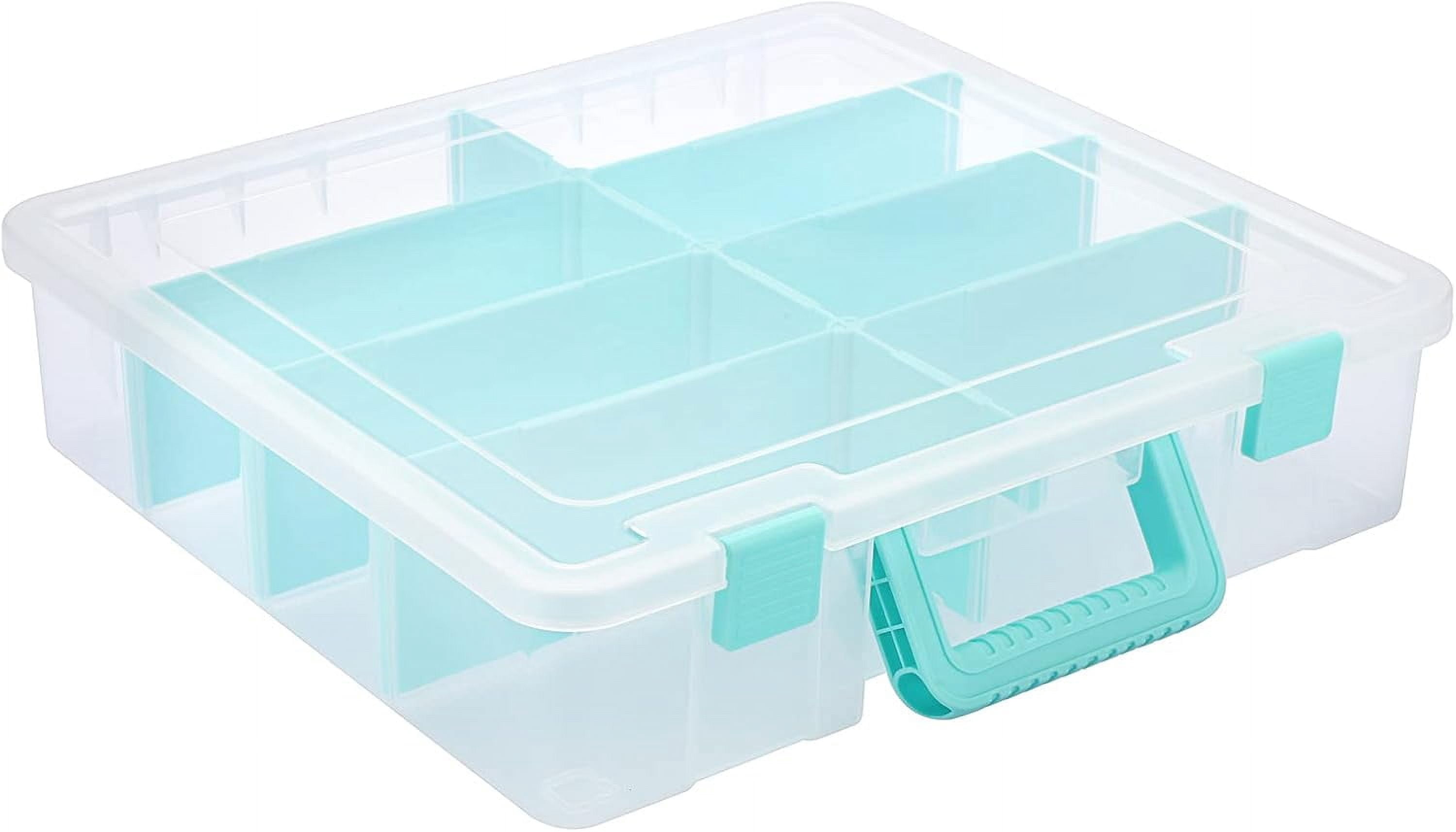 Clear Plastic Dividing Storage Box with 8 Compartments Adjustable ...