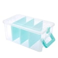 Clear Plastic Dividing Storage Box with 4 Compartments Adjustable Lid ...