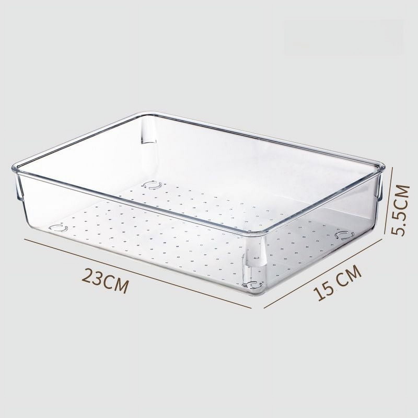 Clear Plastic Drawer Organizers Desk Dividers Bins Home Dresser Office ...