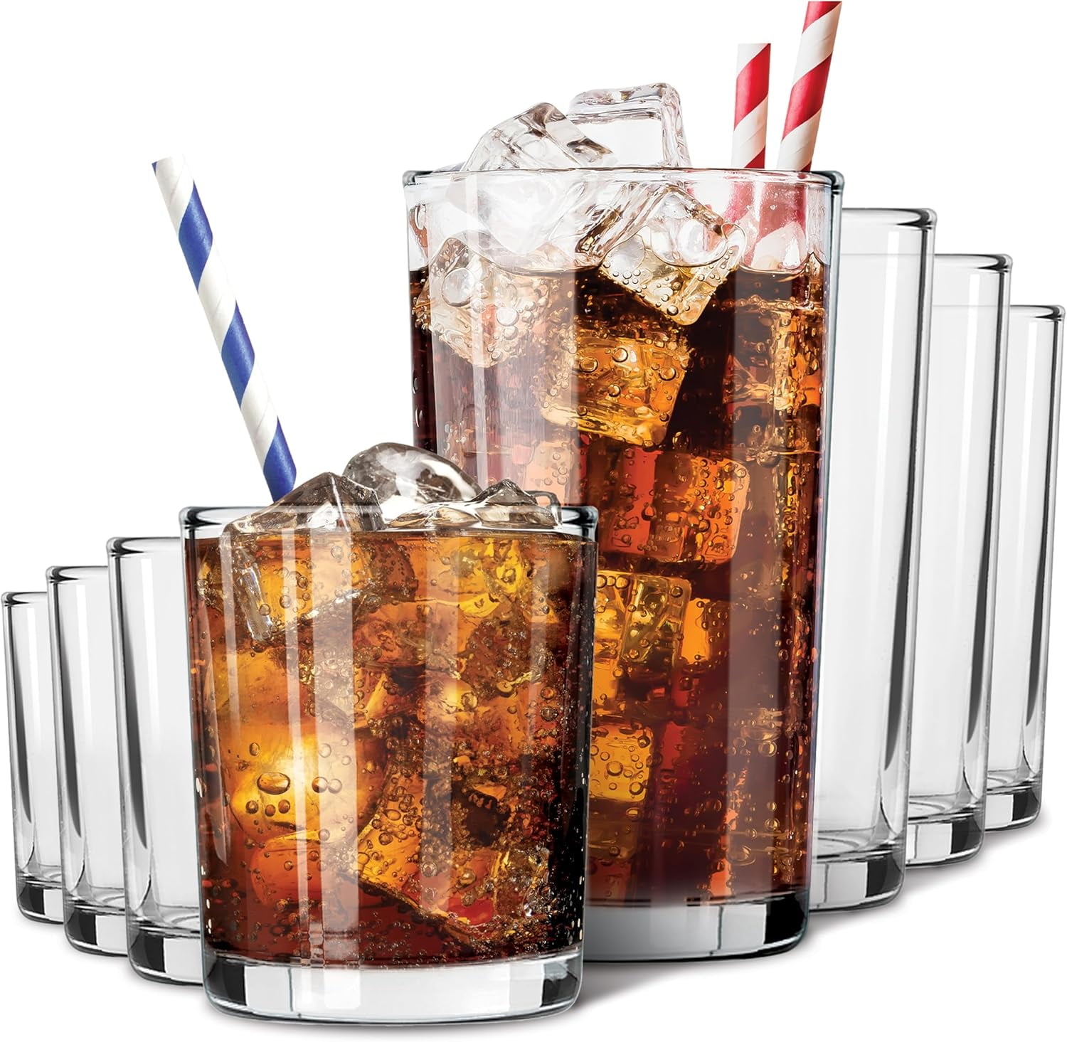 Clear Plastic Drinking Glasses (8 Piece) Shatter Proof Acrylic ...